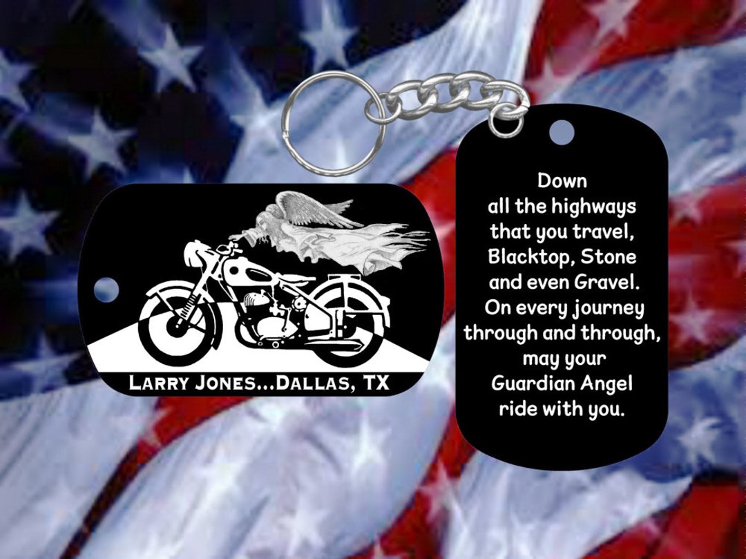 Biker Motorcycle Gift - Guardian Angel - With Guardian Angel Prayer Dog ...