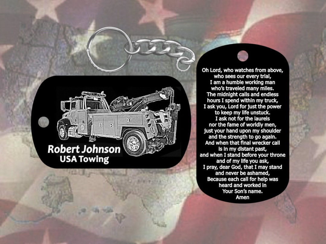 Wrecker Big Rig Tow Truck Driver Keychain 1-1/8 X - Etsy