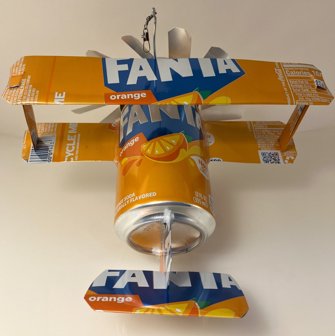Airplane Whirl-a-gig Made From Fanta Orange Soda Cans - Etsy