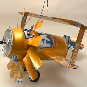 Airplane Whirl-a-gig Made From Fanta Orange Soda Cans - Etsy