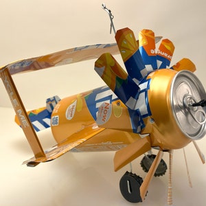 Airplane Whirl-a-gig Made From Fanta Orange Soda Cans - Etsy
