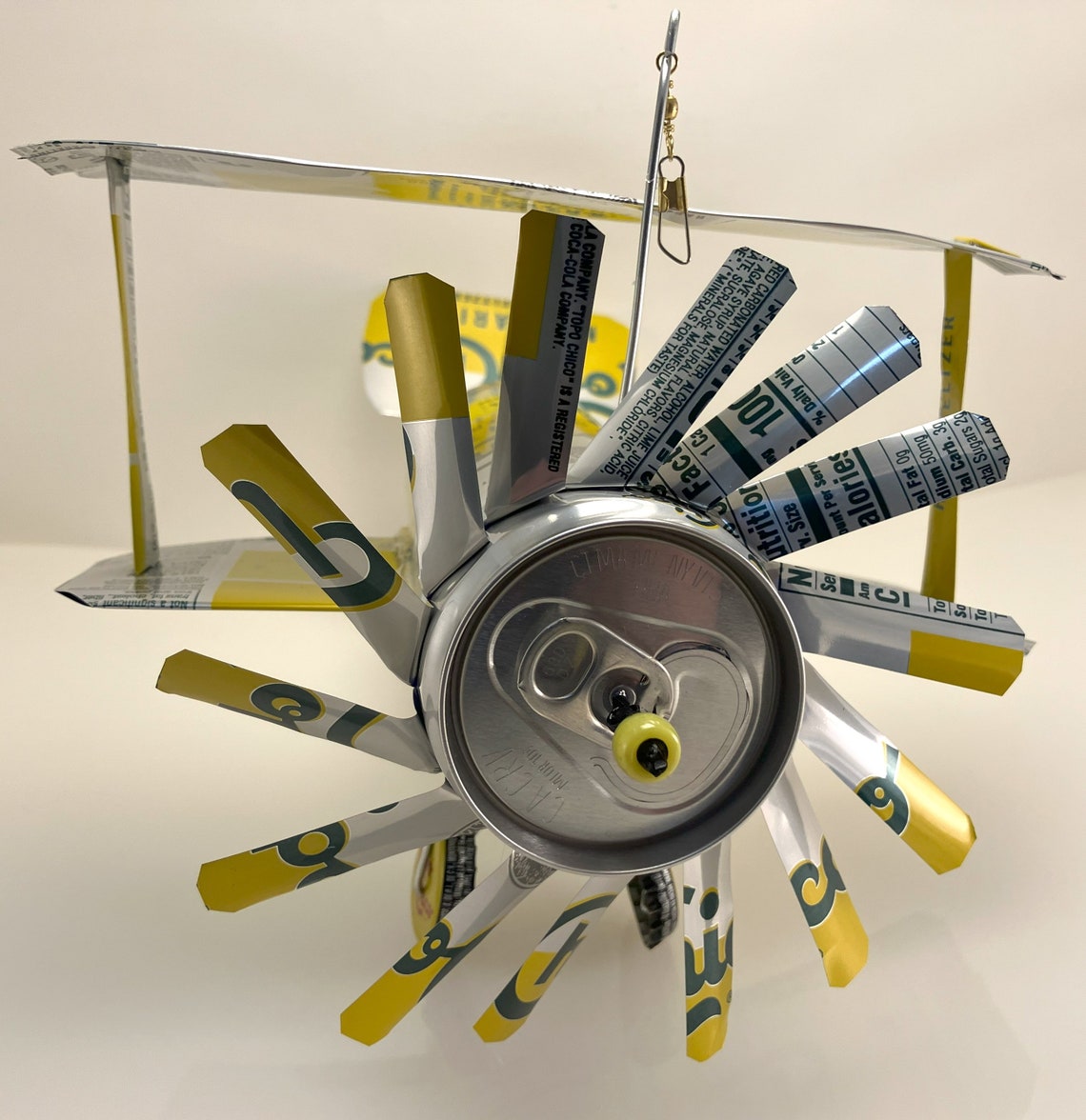 Airplane Whirl-a-gig Made From Topo Chico Tropical Pineapple Cans - Etsy