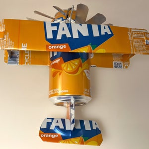 Airplane Whirl-a-gig Made From Fanta Orange Soda Cans - Etsy