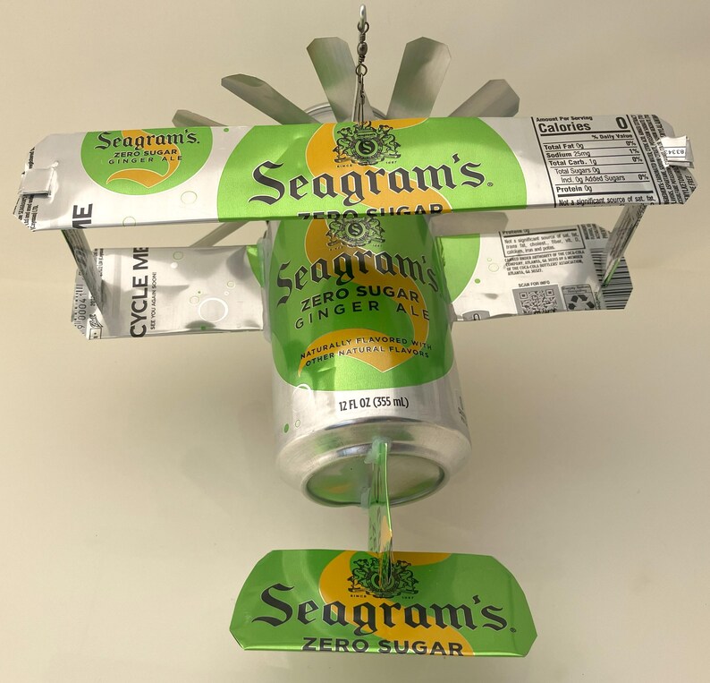 Airplane Whirl-a-gig Made From Seagram's Zero Sugar Ginger Ale Cans - Etsy
