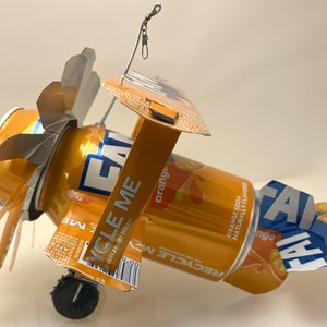 Airplane Whirl-a-gig Made From Fanta Orange Soda Cans - Etsy