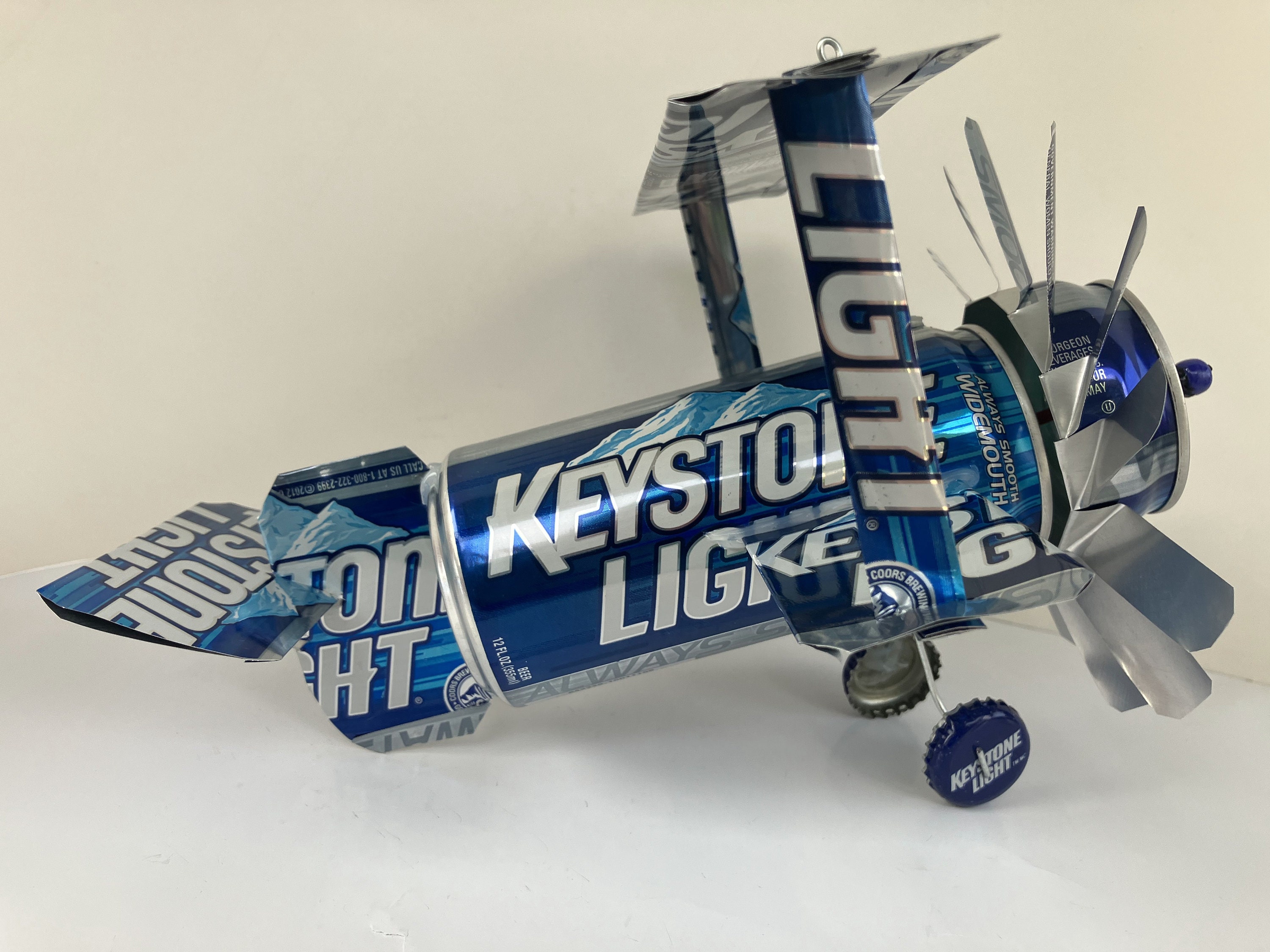 Airplane Whirl-a-gig Made From Keystone Light Beer Cans - Etsy