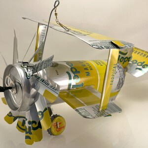 Airplane Whirl-a-gig Made From Topo Chico Tropical Pineapple Cans - Etsy