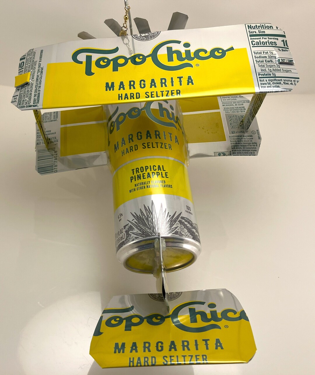 Airplane Whirl-a-gig Made From Topo Chico Tropical Pineapple Cans - Etsy