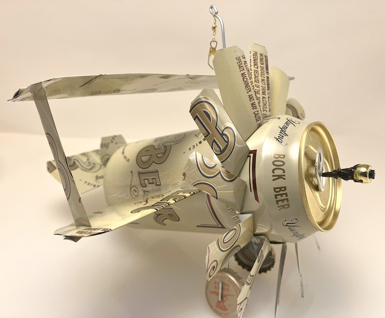 Airplane Whirl-a-gig Made From Yuengling Bock Beer Cans - Etsy