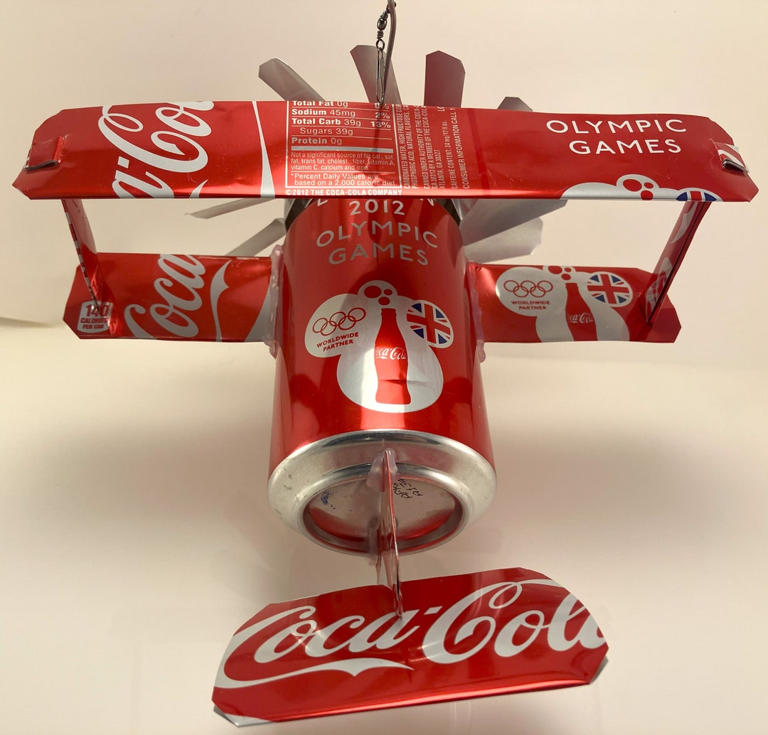 Airplane Whirl-a-gig Made From Coca Cola London Olympic Game Cans - Etsy