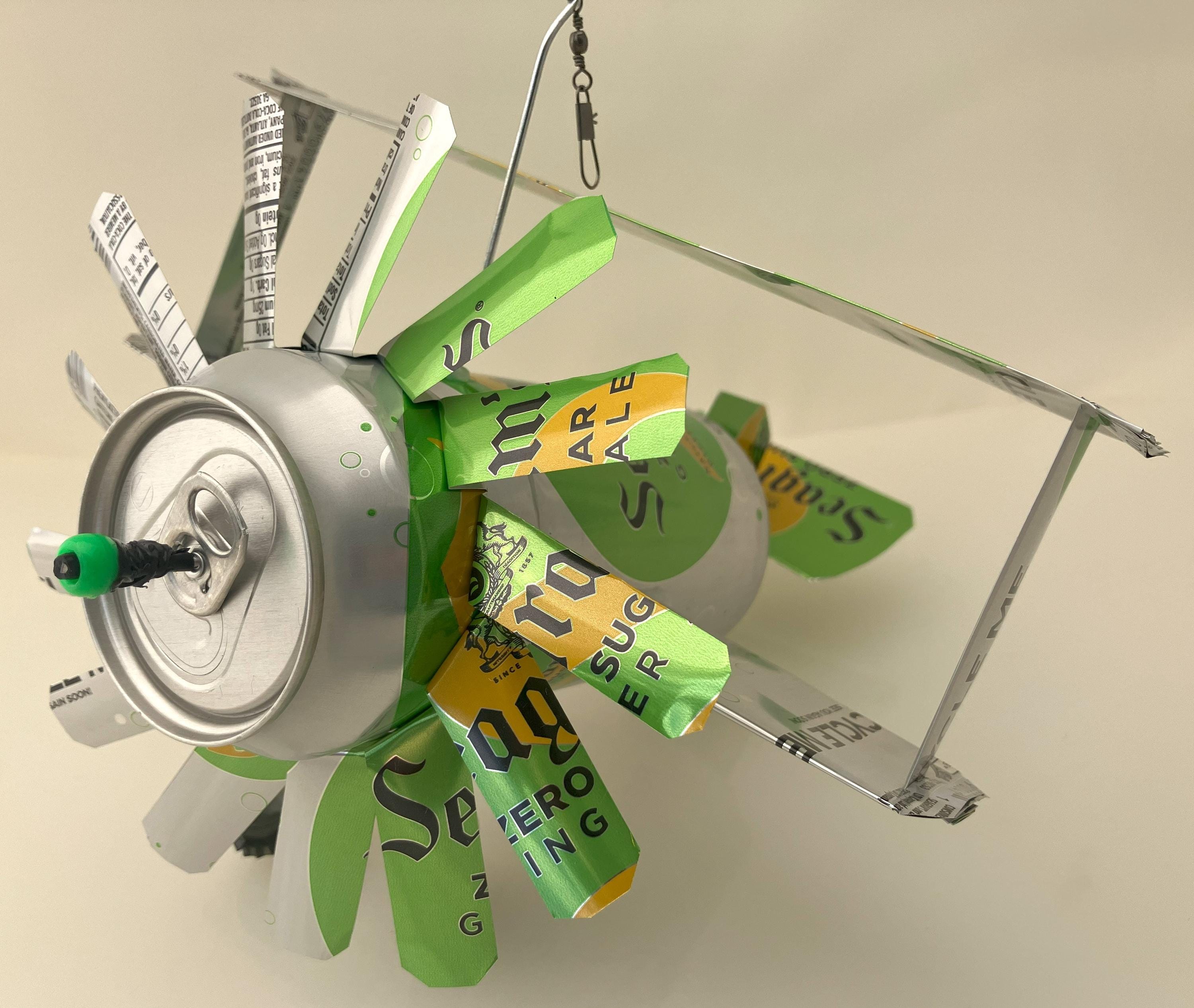 Airplane Whirl-a-gig Made From Seagram's Zero Sugar Ginger Ale Cans - Etsy