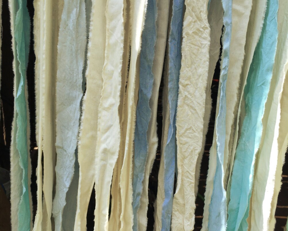 Wedding Backdrop Blue Rag Garland, Wedding Photo Booth, Photo Backdrop ...