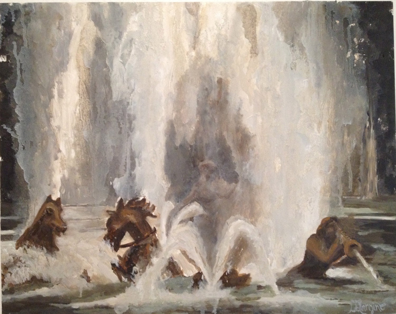 Fountain of Apollo, Original Oil Painting-16x20 - Etsy