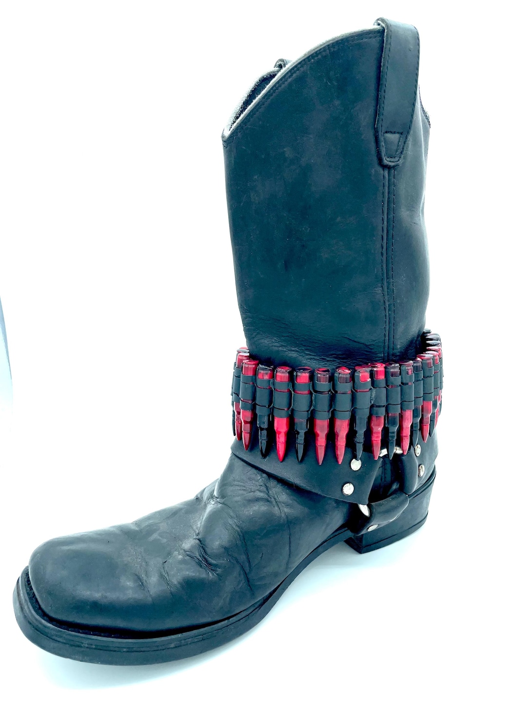 Red and Black Bullet Boot Strap - Etsy