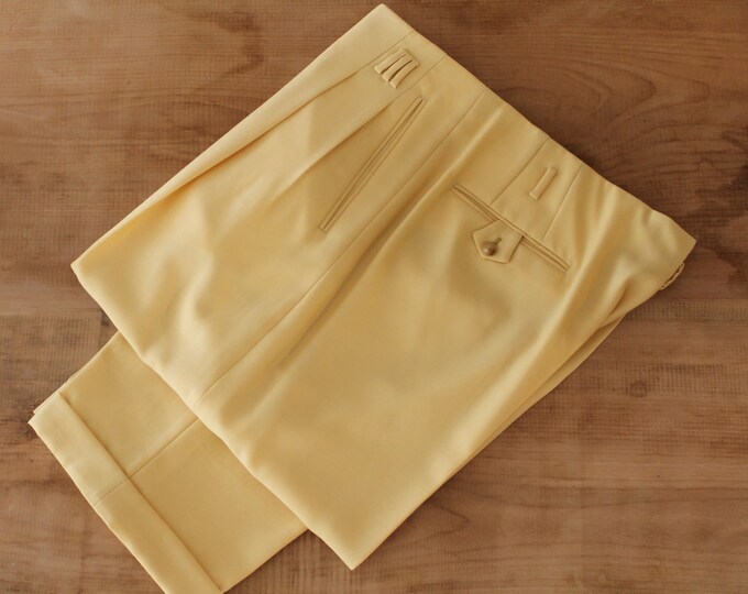 RTW Cream 50s 40s Zazoo Slacks sample With Hollywood Waist - Etsy