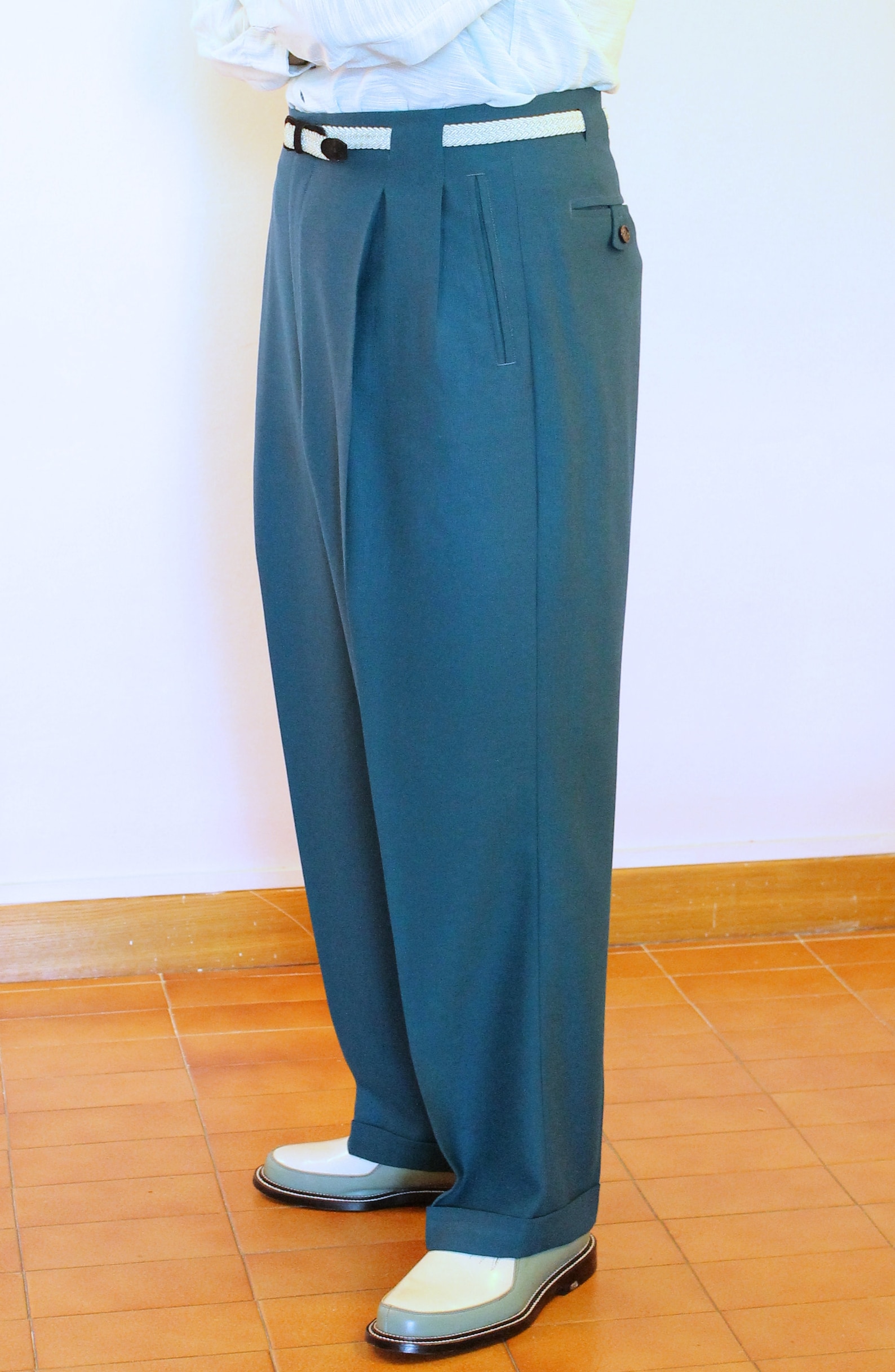 RTW Cream 50s 40s Zazoo Slacks sample With Hollywood Waist - Etsy