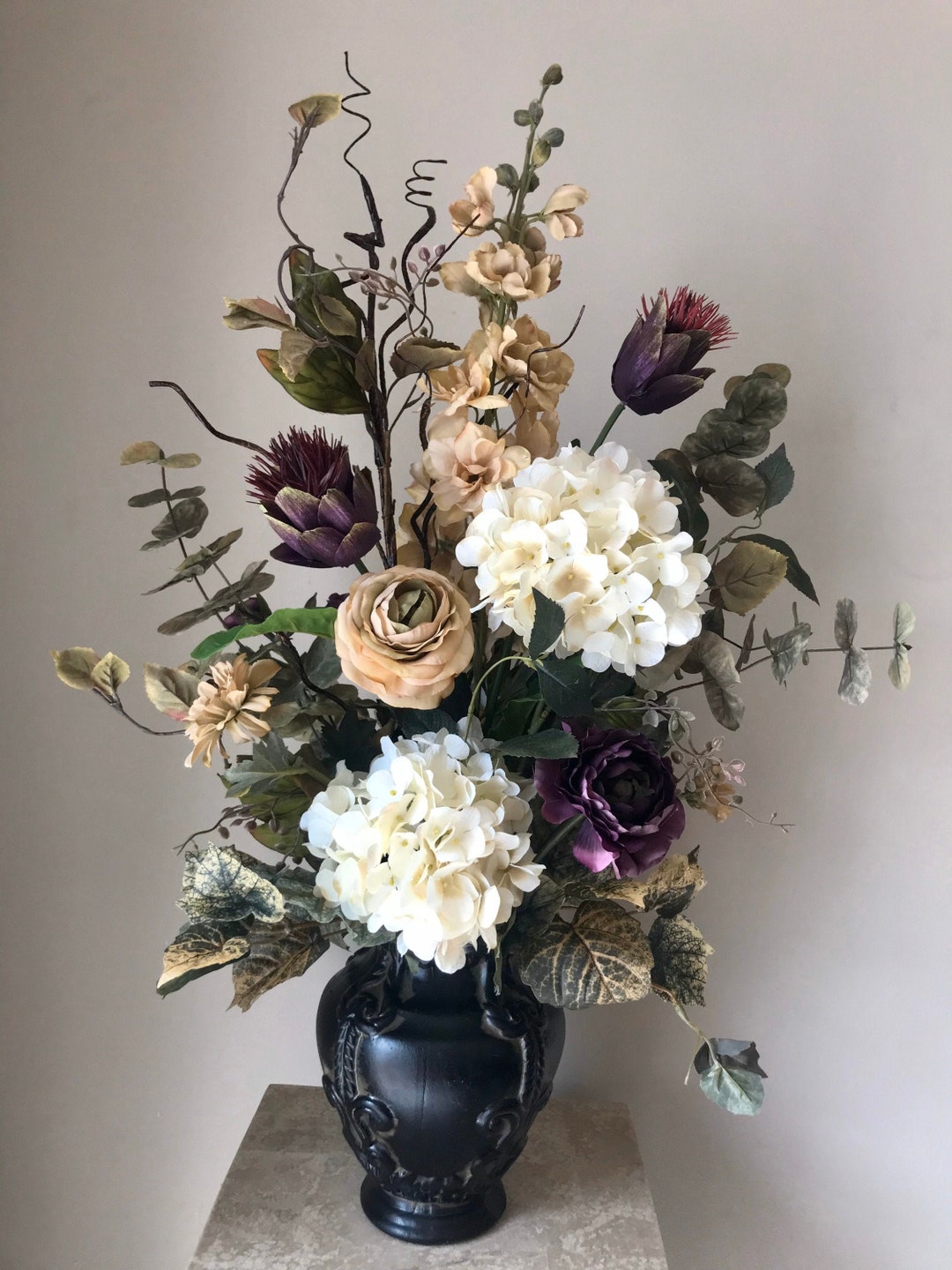 ROMAN BEAUTY tall Plum Traditional Tuscan Anytime Decorative Floral ...