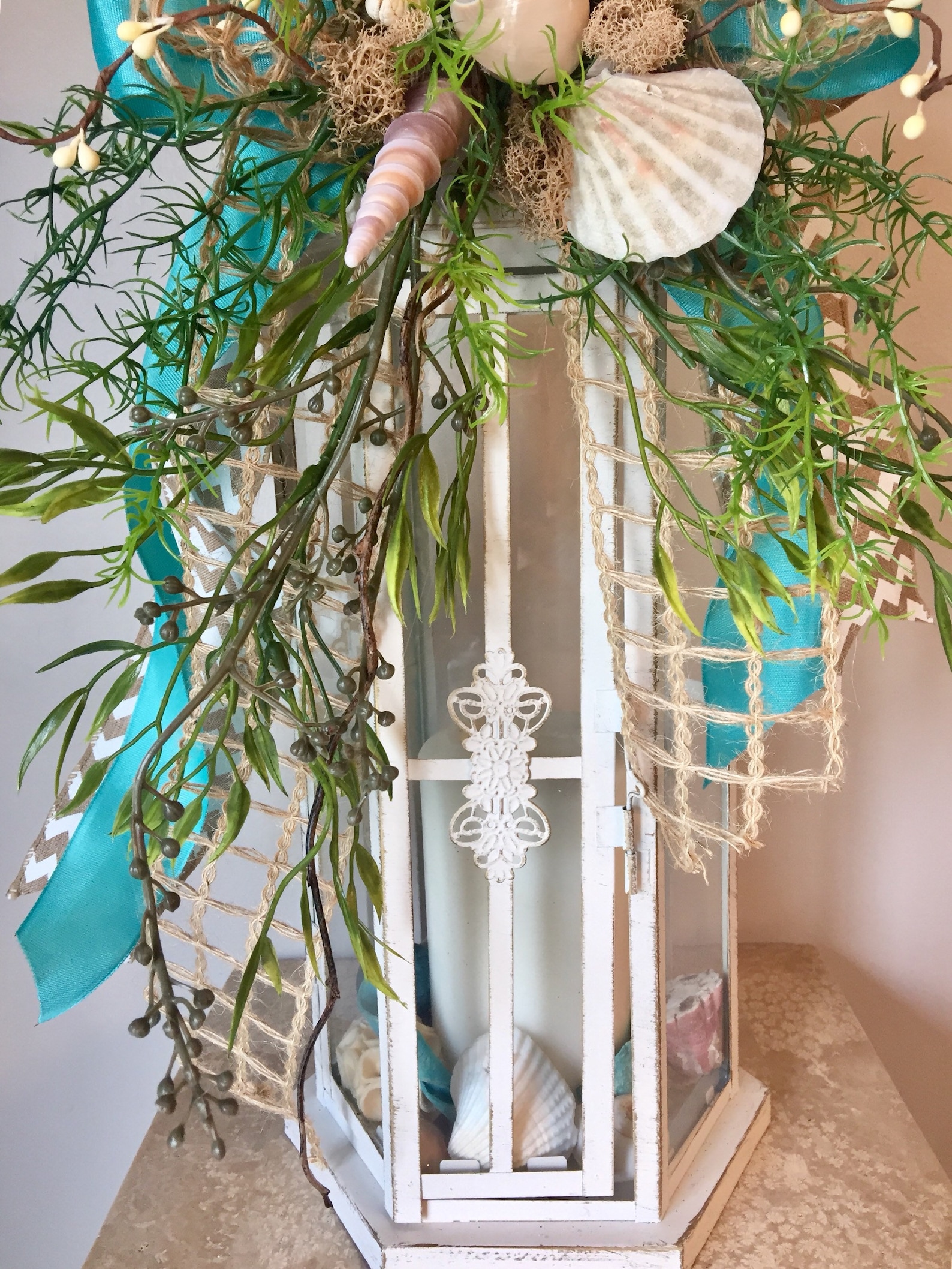 BY THE SEA Coastal Beach House Nautical Seashell Lantern - Etsy