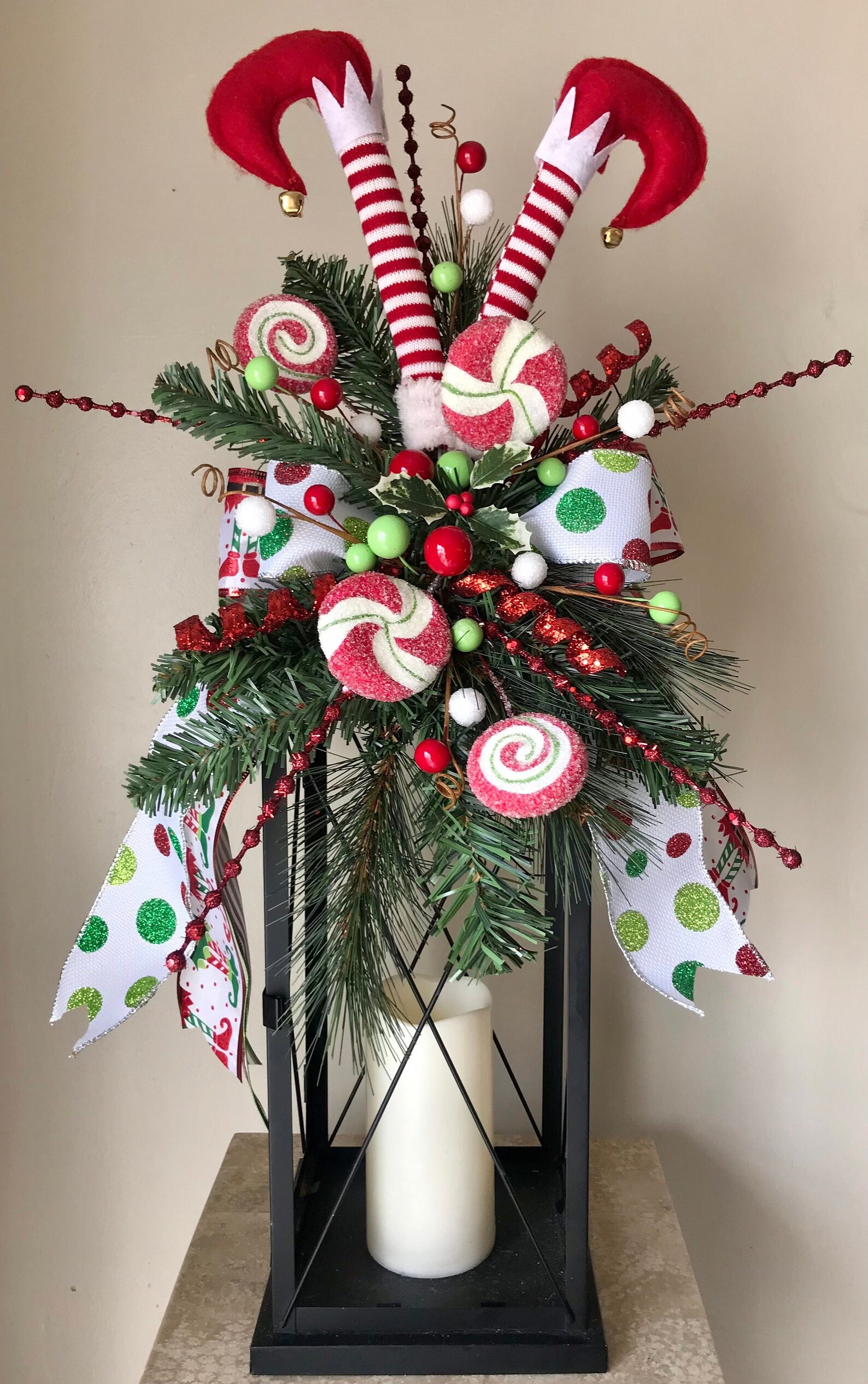 SANTA'S LITTLE HELPER (red) - Decorative Whimsical Christmas Elf ...
