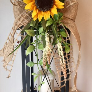 SUNFLOWER GARDEN (natural Burlap) -decorative Farmhouse Anytime Lantern ...