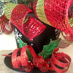 TOP HAT Festive Holiday Tabletop Arrangement Christmas Centerpiece - Etsy