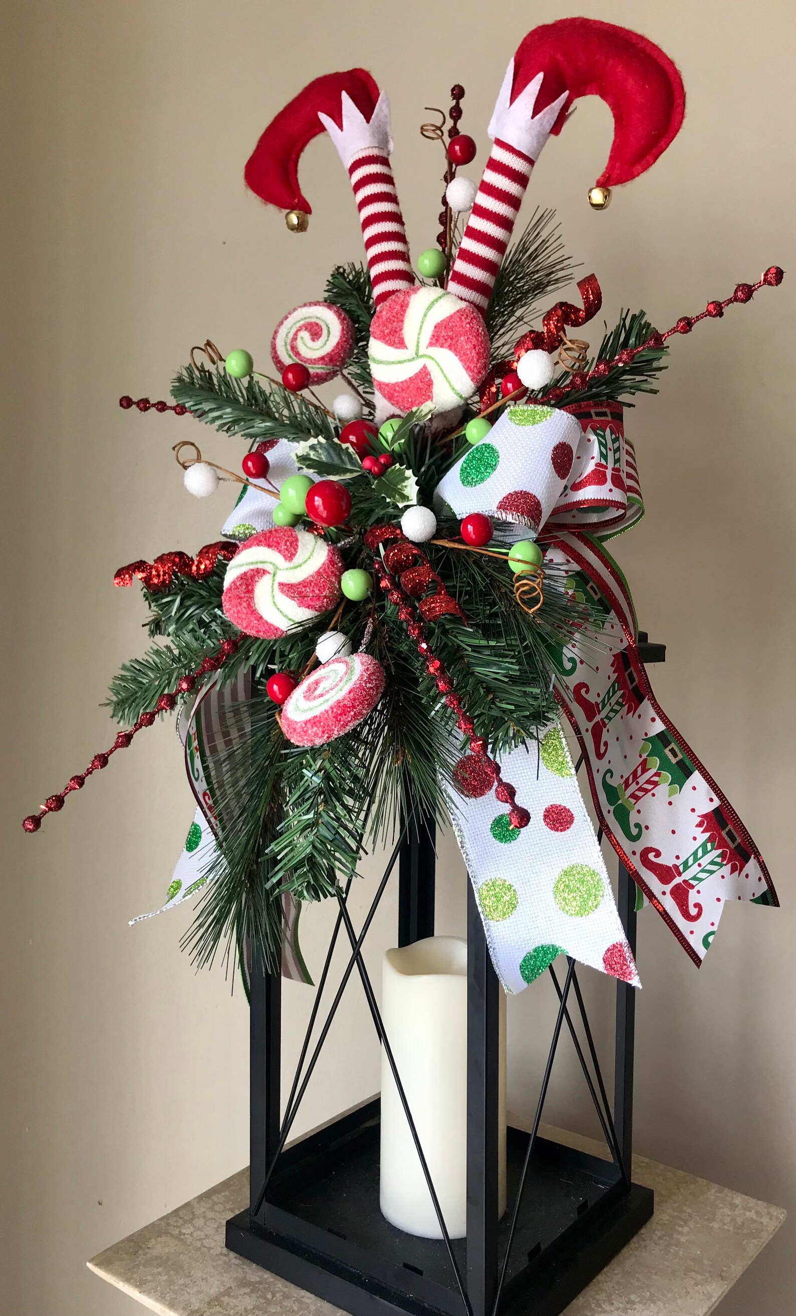 SANTA'S LITTLE HELPER (red) - Decorative Whimsical Christmas Elf ...