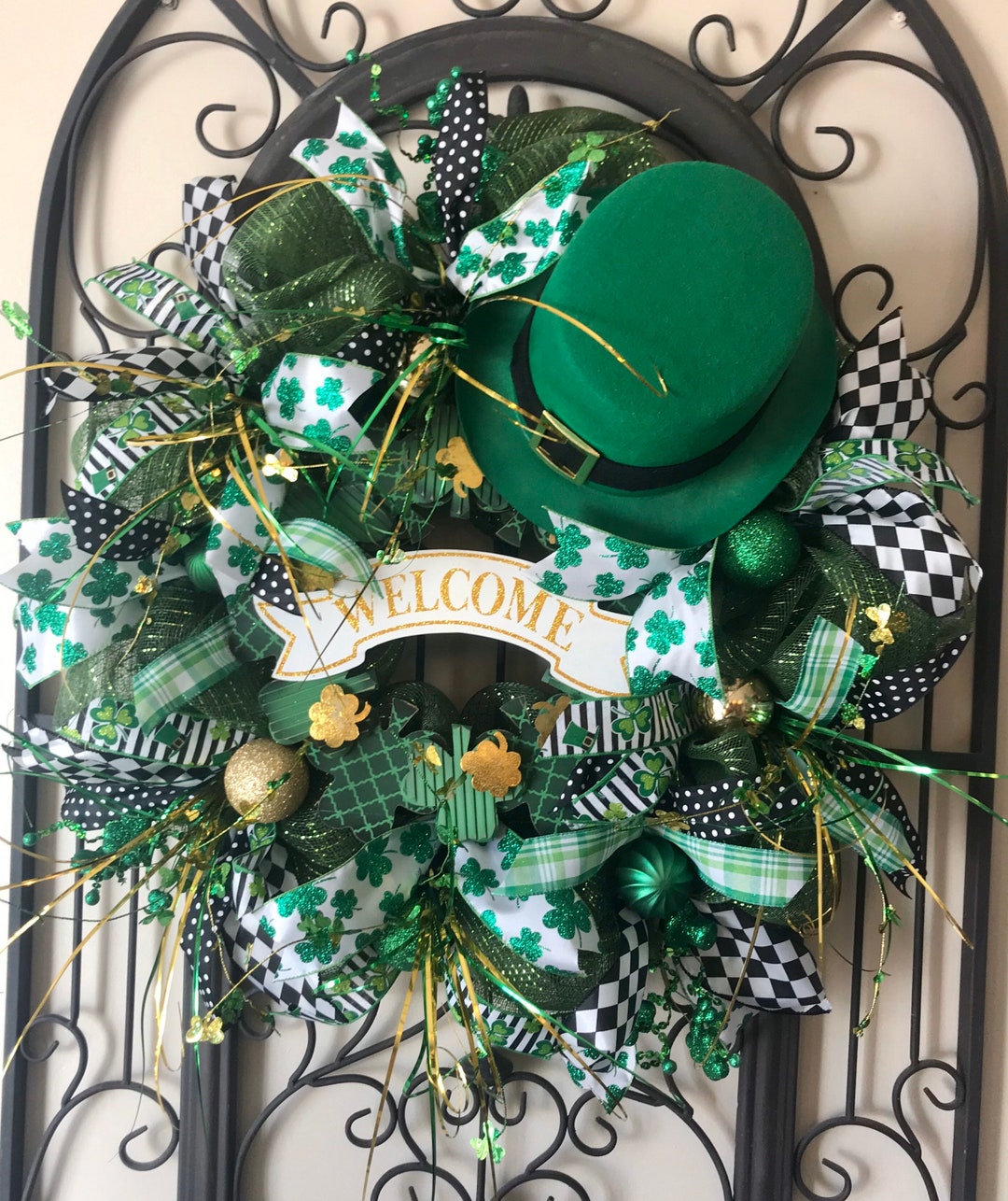 IRISH WELCOME XL Whimsical St. Patrick's Day Deco-mesh Wreath ...