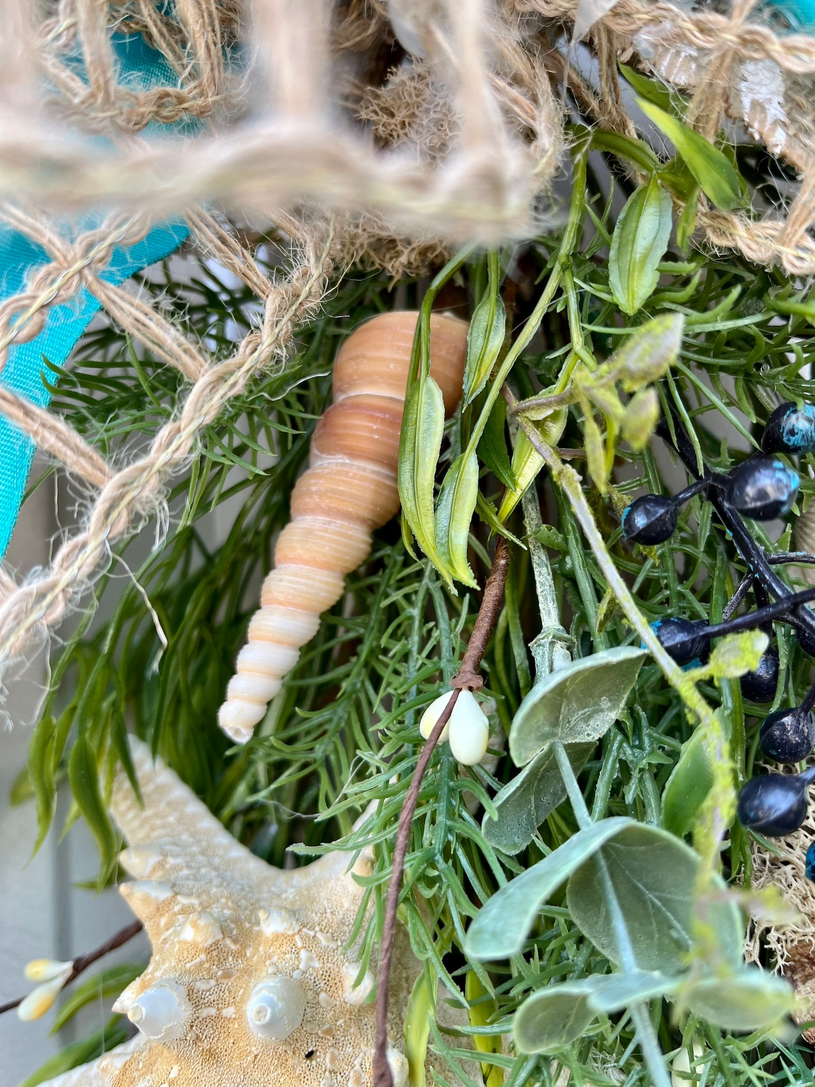 BY THE SEA aqua Door Swag Coastal Beach House Nautical - Etsy