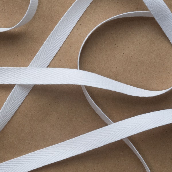White Cotton Twill Tape - Etsy