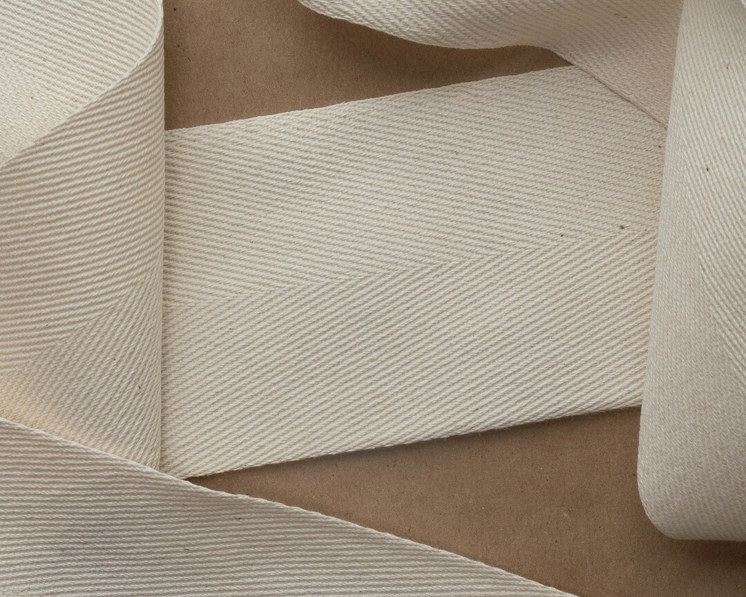 3 Inch Wide Natural Cotton Twill Tape, Heavyweight, Unbleached, by the ...