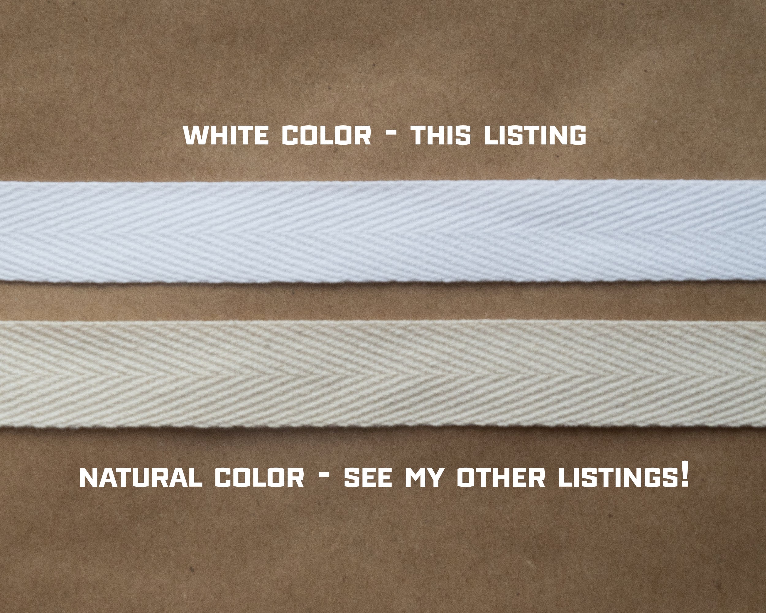 3/4 Inch Wide White Cotton Twill Tape, Heavyweight, by the Yard or Roll ...