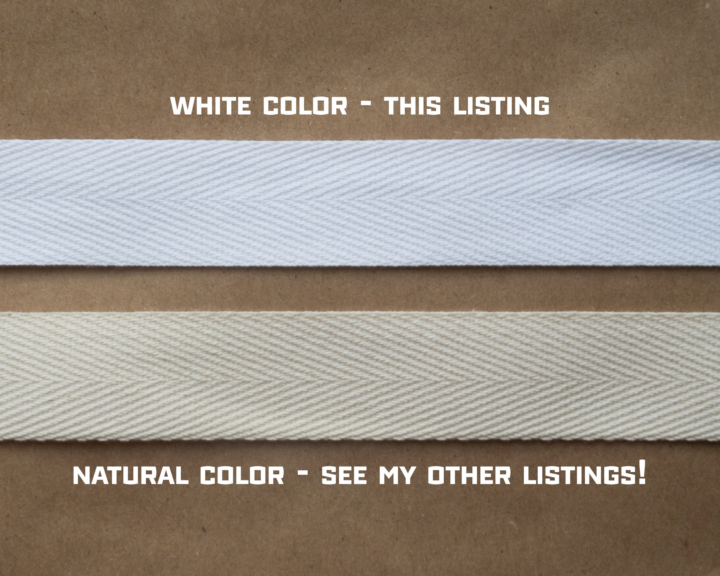 1 Inch Wide White Cotton Twill Tape, Heavyweight, by the Yard or Roll ...