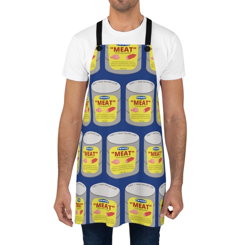 MEAT Apron Funny Canned Food Design in Vintage Pop-art Style BBQ ...