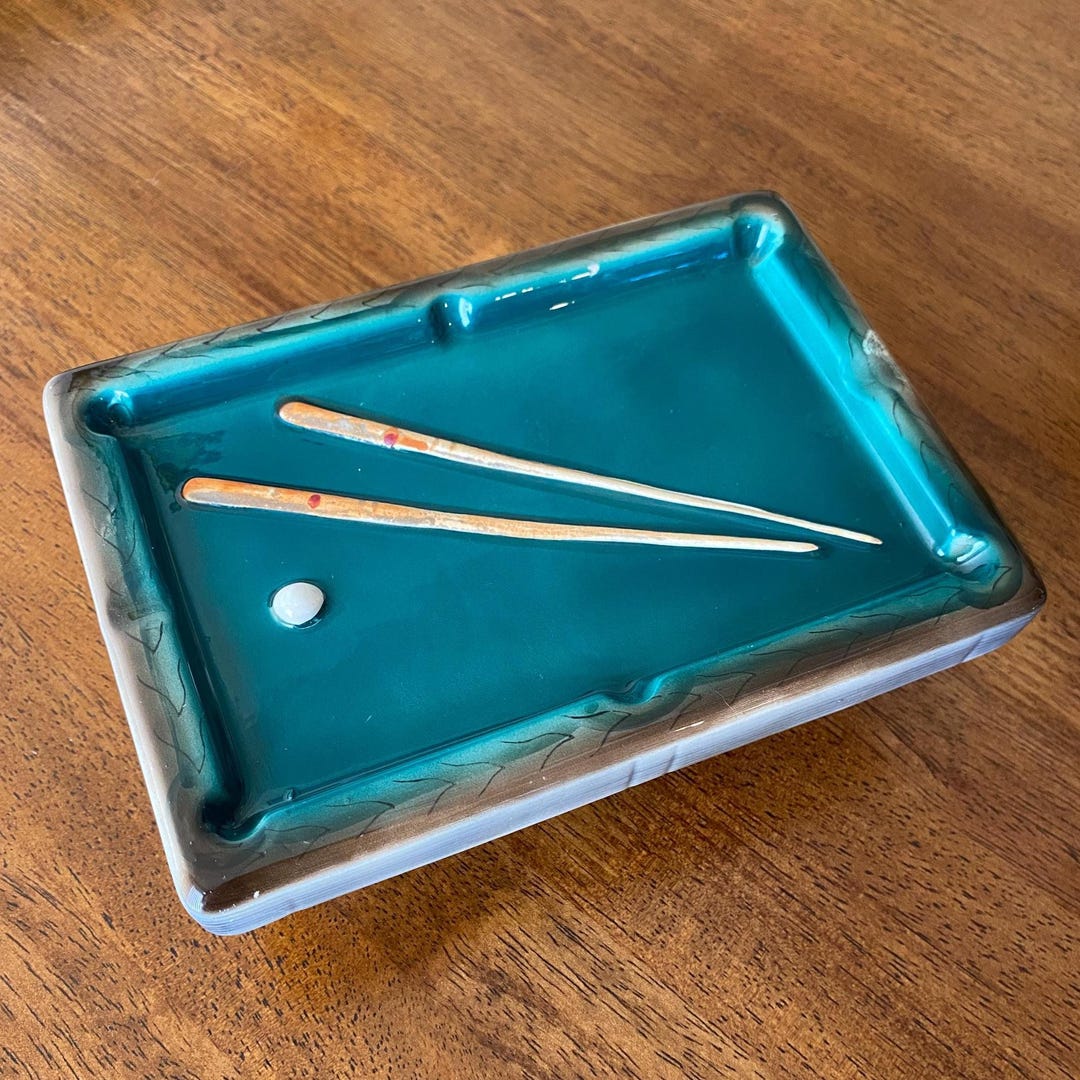 Mid-century Vintage Pool Table Ashtray 2.25" Tall Pedestal Style ...