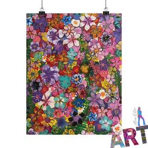 Flower Painting Print flowerbomb Rich Colorful Abstract Floral Design ...
