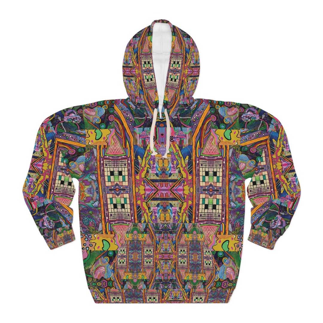 Maximalist Abstract Pullover Hoodie Detailed Women's Men's Funky Bold ...