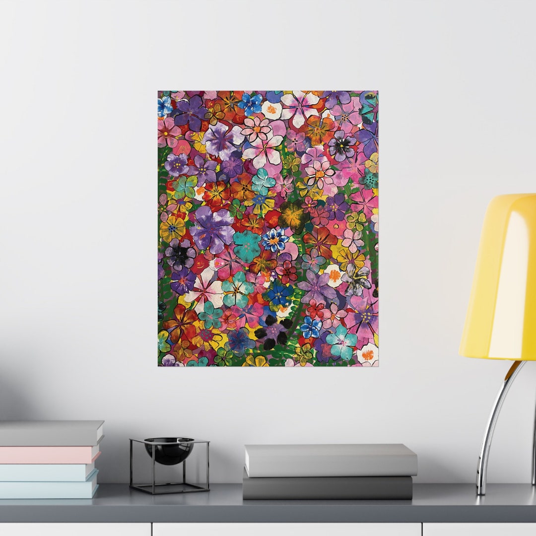 Flower Painting Print flowerbomb Rich Colorful Abstract Floral Design ...