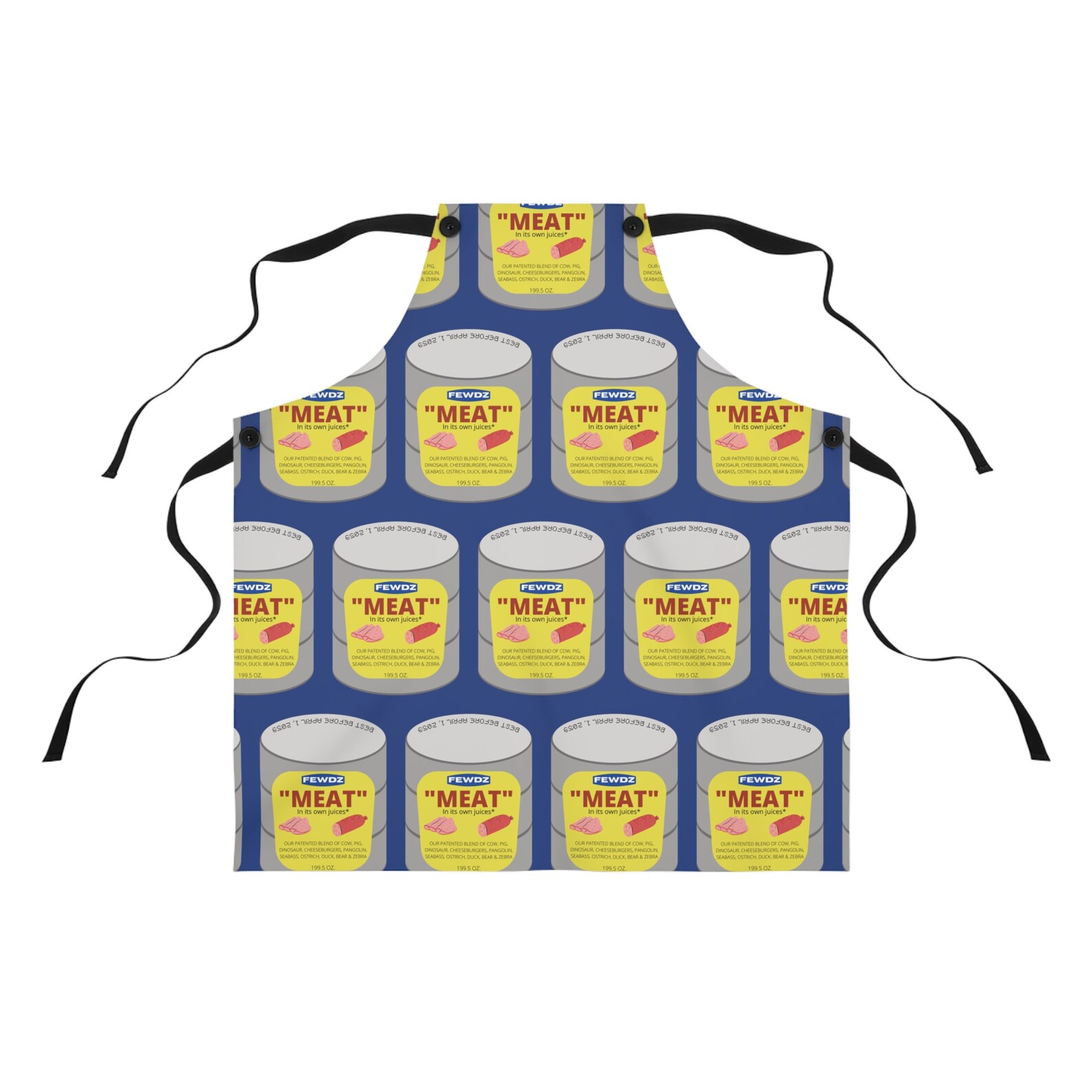 MEAT Apron Funny Canned Food Design in Vintage Pop-art Style BBQ ...