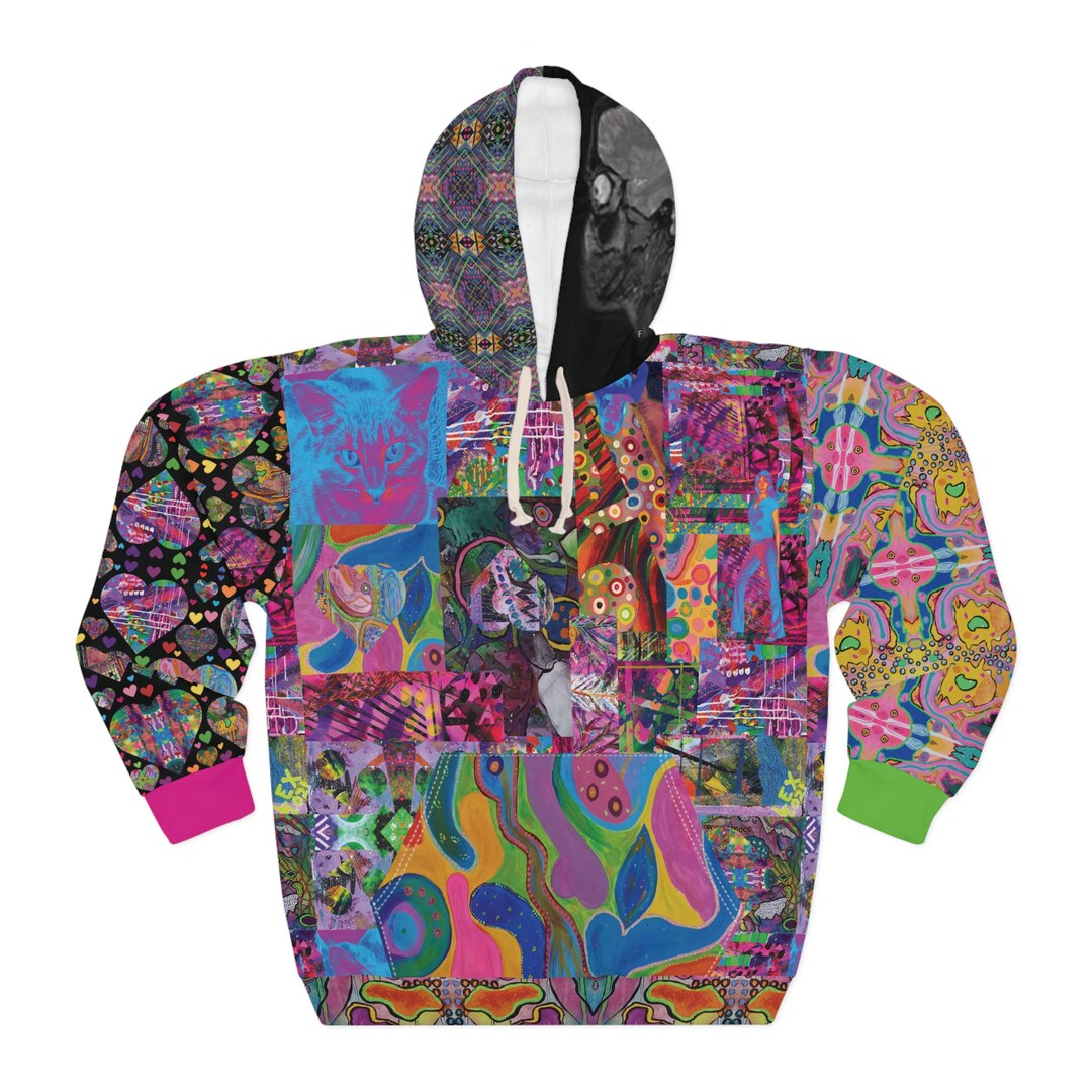 Abstract Art Hoodie Colorful Psychedelic Funky Wild Chaotic My Original ...