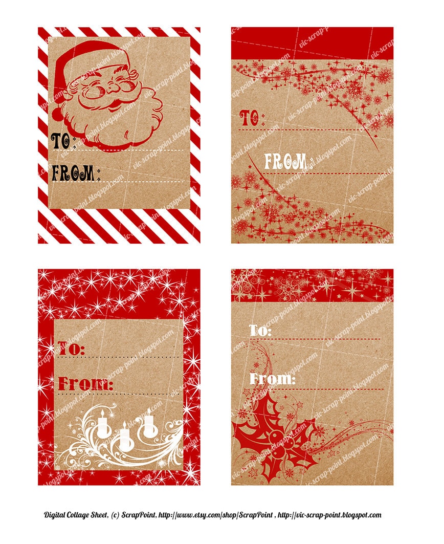 8 PRINTABLE Gift tags Christmas Winter New Year. Instant | Etsy