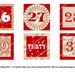 Printable DECEMBER DAILY NUMBERS Red 3, 2, 1.5 or 1 Inch, Advent ...