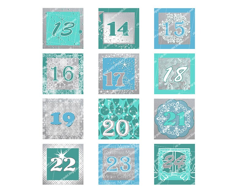 Printable DECEMBER DAILY NUMBERS Squares 2, 1.5, 1 and 0.75 Inch ...
