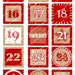 Printable DECEMBER DAILY NUMBERS Red 3, 2, 1.5 or 1 Inch, Advent ...