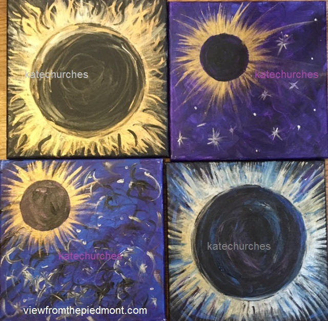Total Solar Eclipse Acrylic Paintings Collection of 4 in 12x12 Size. - Etsy