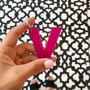 Acrylic Alphabet Keychain, Initial Keychain, Personalized Initial ...