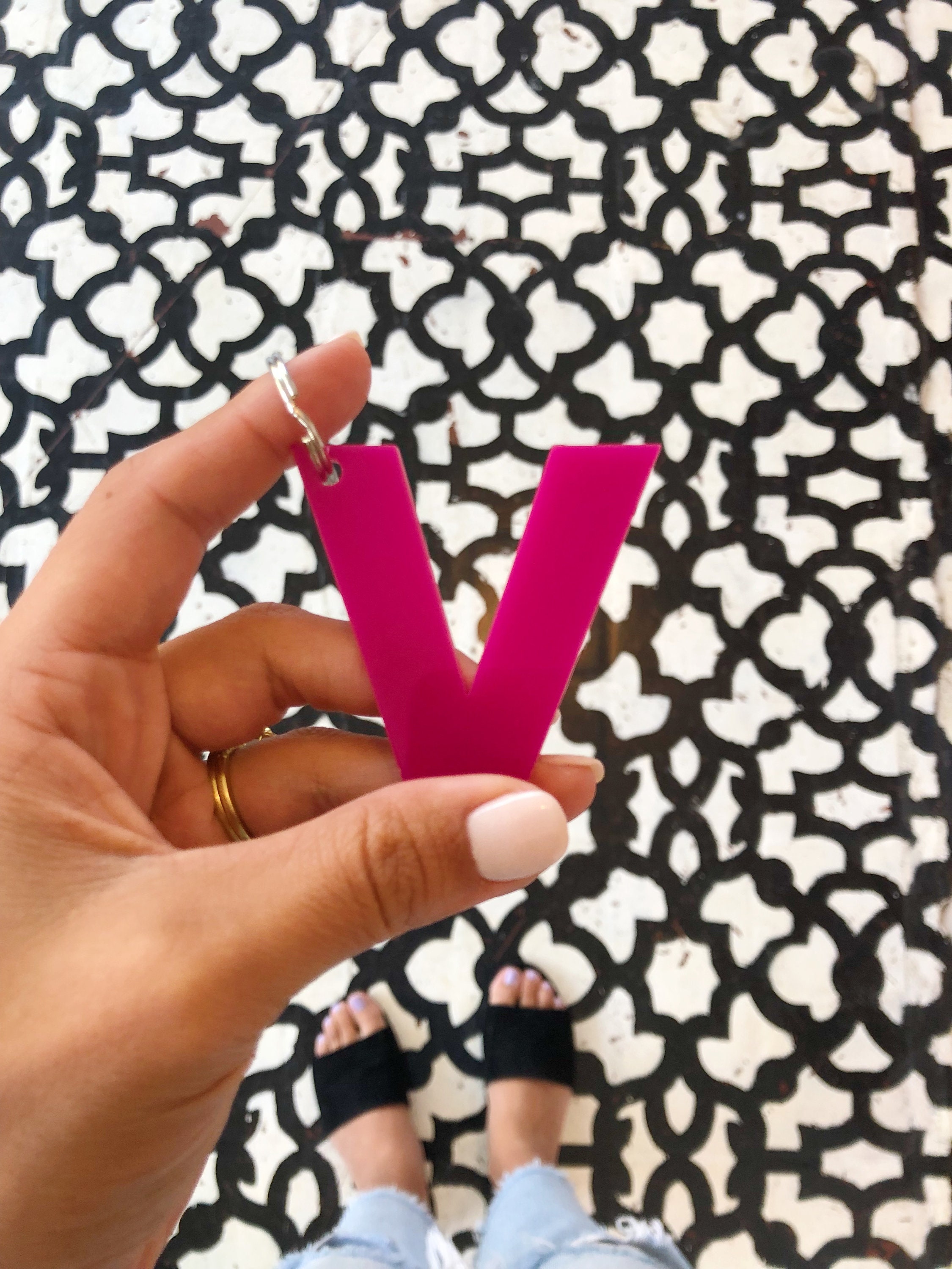 Acrylic Initial Keychain Alphabet Keychain Personalized | Etsy