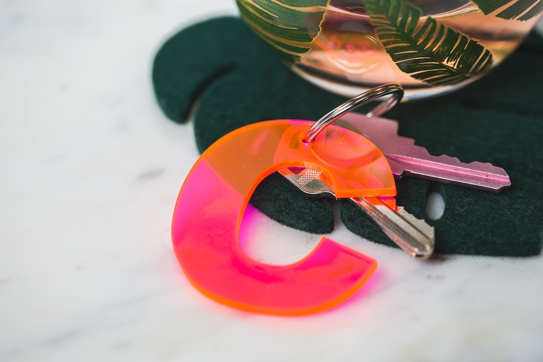 Acrylic Alphabet Keychain, Initial Keychain, Personalized Initial ...