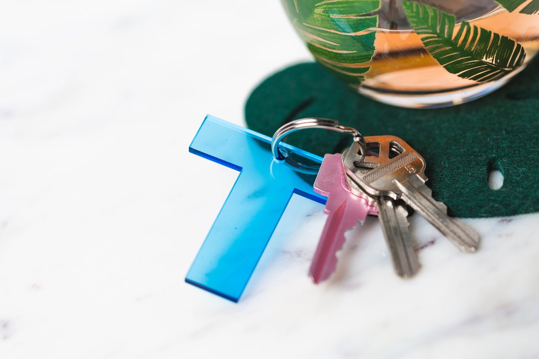 Acrylic Initial Keychain Alphabet Keychain Personalized - Etsy UK