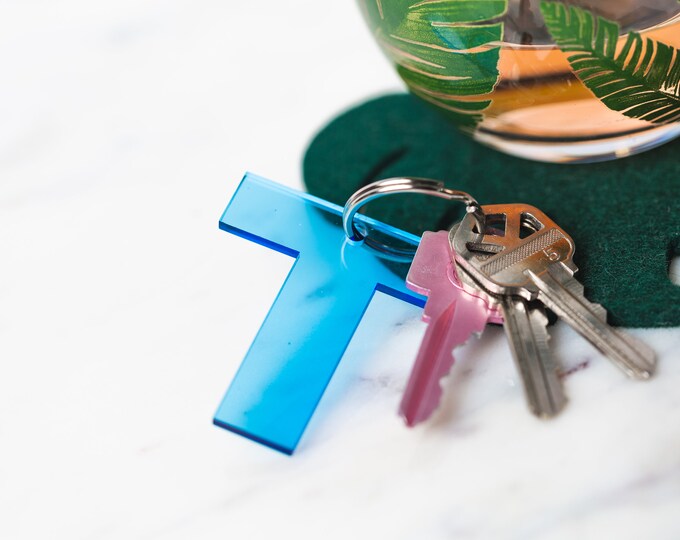 Acrylic Initial Keychain, Alphabet Keychain, Personalized Initial ...