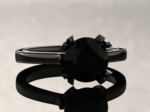 Black Diamond Solitaire Ring 1.00 Carat Natural Black Diamond | Etsy